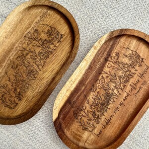 Floral Trinket Tray, Bible Verse Decor, God Love, Engraved Tray, Wood ...