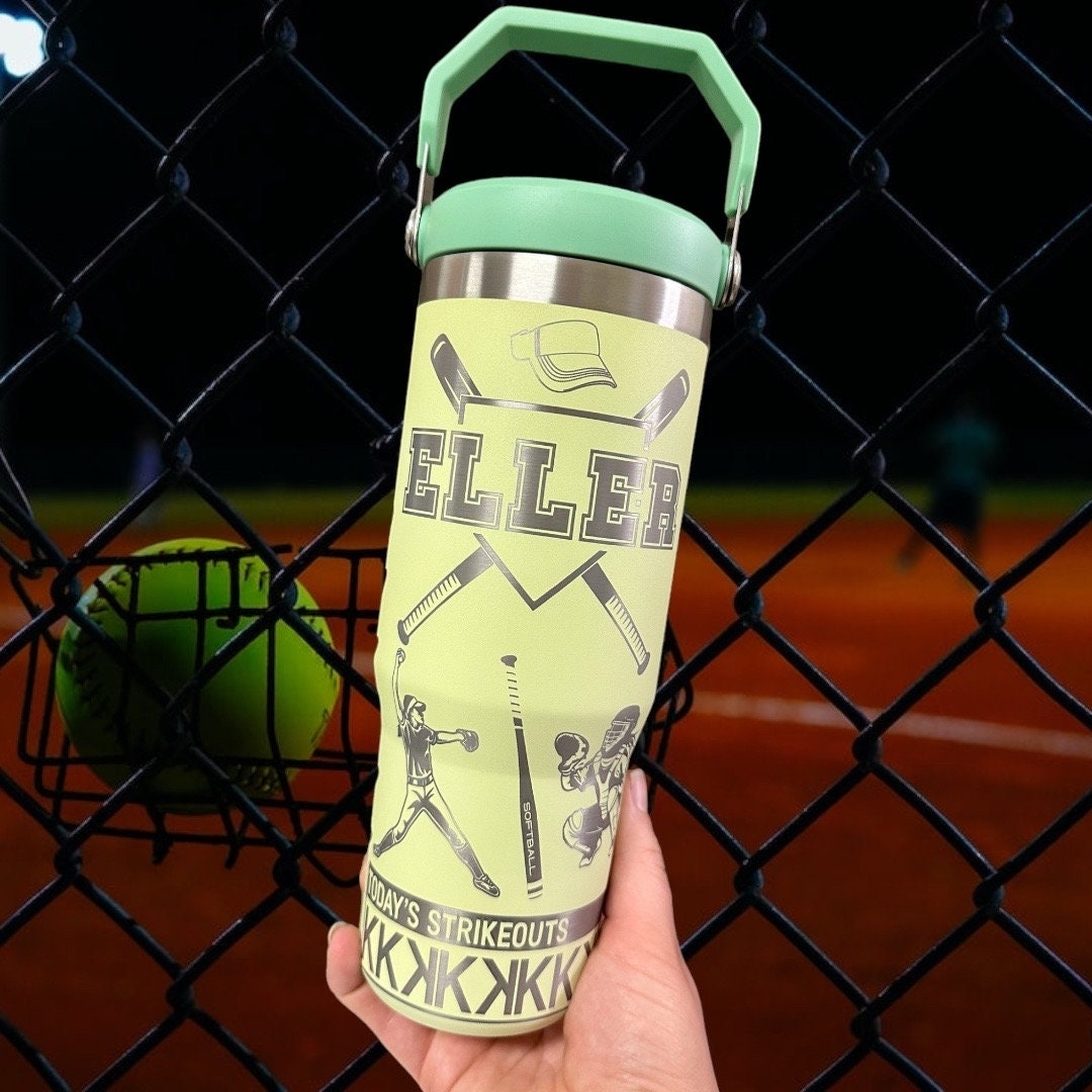 Softball Player Tumbler, Engraved Tumbler, Team Mom Gift, Softball Cup ...