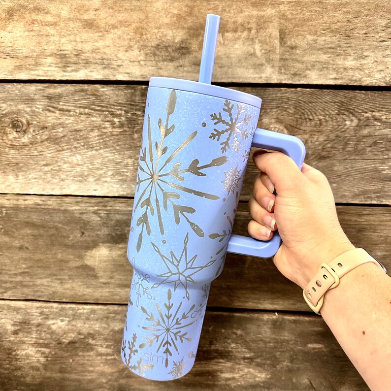 Snowflake Tumbler, Engraved Tumbler, Winter Cup, Winter Wonderland ...