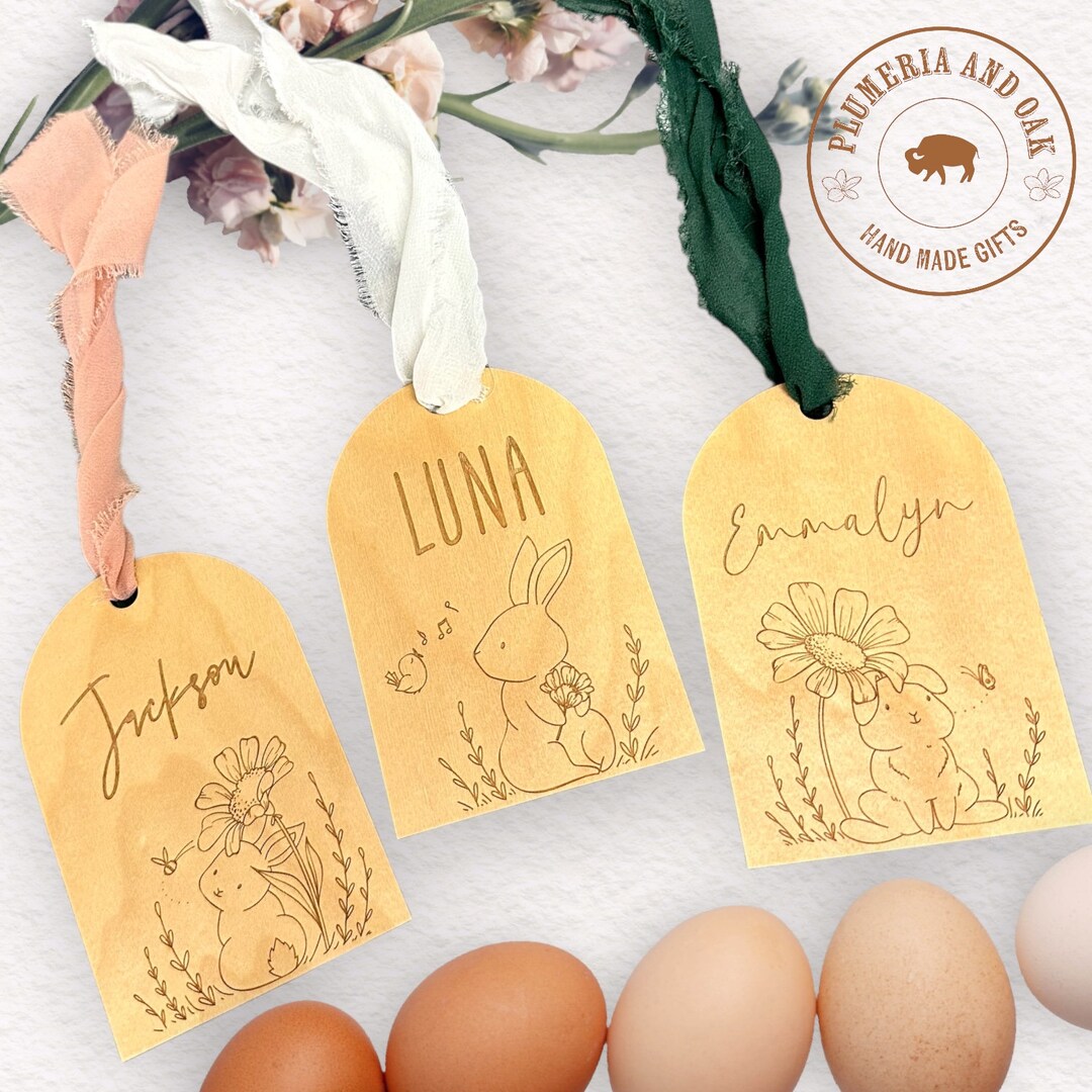 Easter Tag, Cute Bunny Name Tag, Easter Basket Decor, Springtime Party ...
