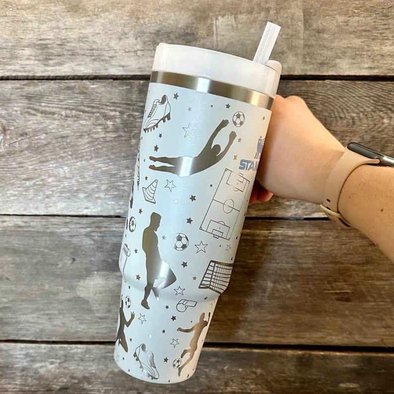 Soccer Tumbler, Engraved Tumbler, Soccer Player, Soccer Water Bottle ...