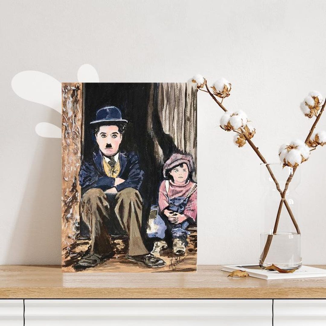 Charlie Chaplin With the Kid / Charlie Chaplin Poster / Vintage Vinyl ...