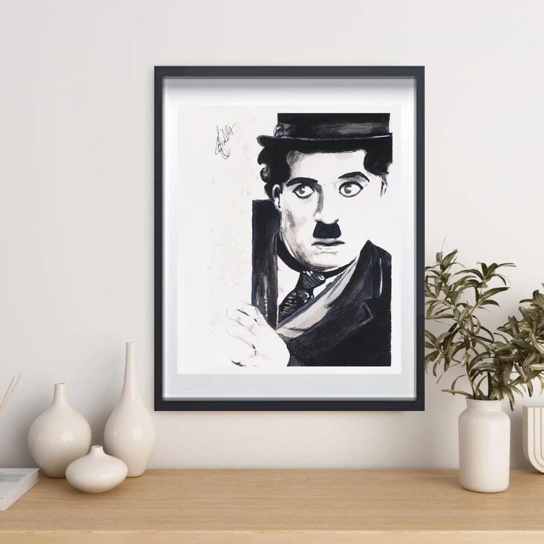 Charlie Chaplin Wall Art / Charlie Chaplin Vintage Vinyl / Retro Wall ...