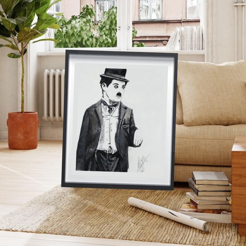 Charlie Chaplin Standing Portrait / Charlie Chaplin Vintage Vinyl ...