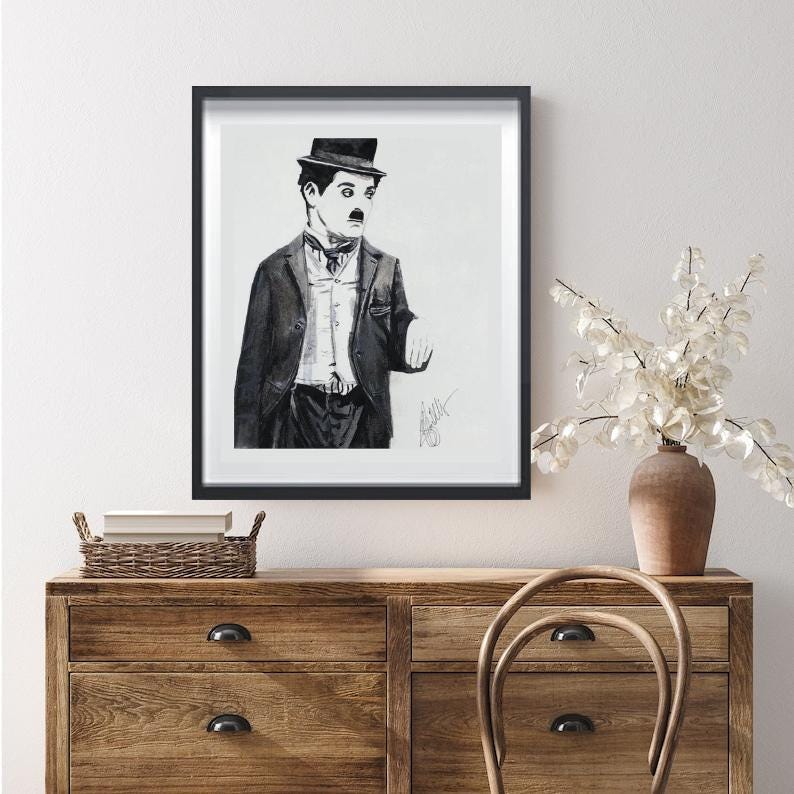 Charlie Chaplin Standing Portrait / Charlie Chaplin Vintage Vinyl ...