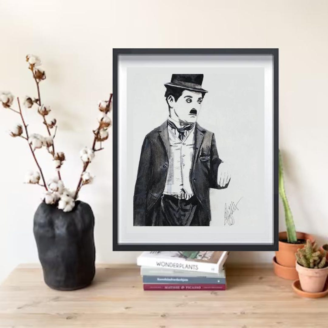 Charlie Chaplin Standing Portrait / Charlie Chaplin Vintage Vinyl ...
