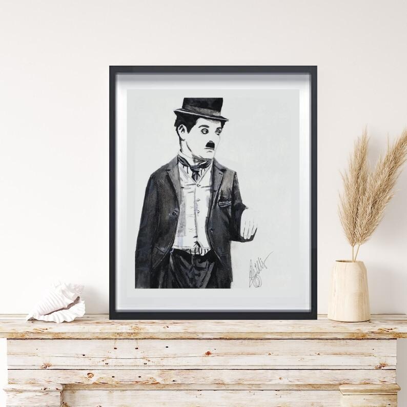 Charlie Chaplin Standing Portrait / Charlie Chaplin Vintage Vinyl ...