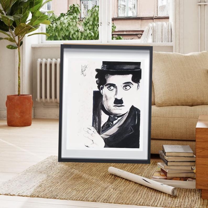 Charlie Chaplin Wall Art / Charlie Chaplin Vintage Vinyl / Retro Wall ...