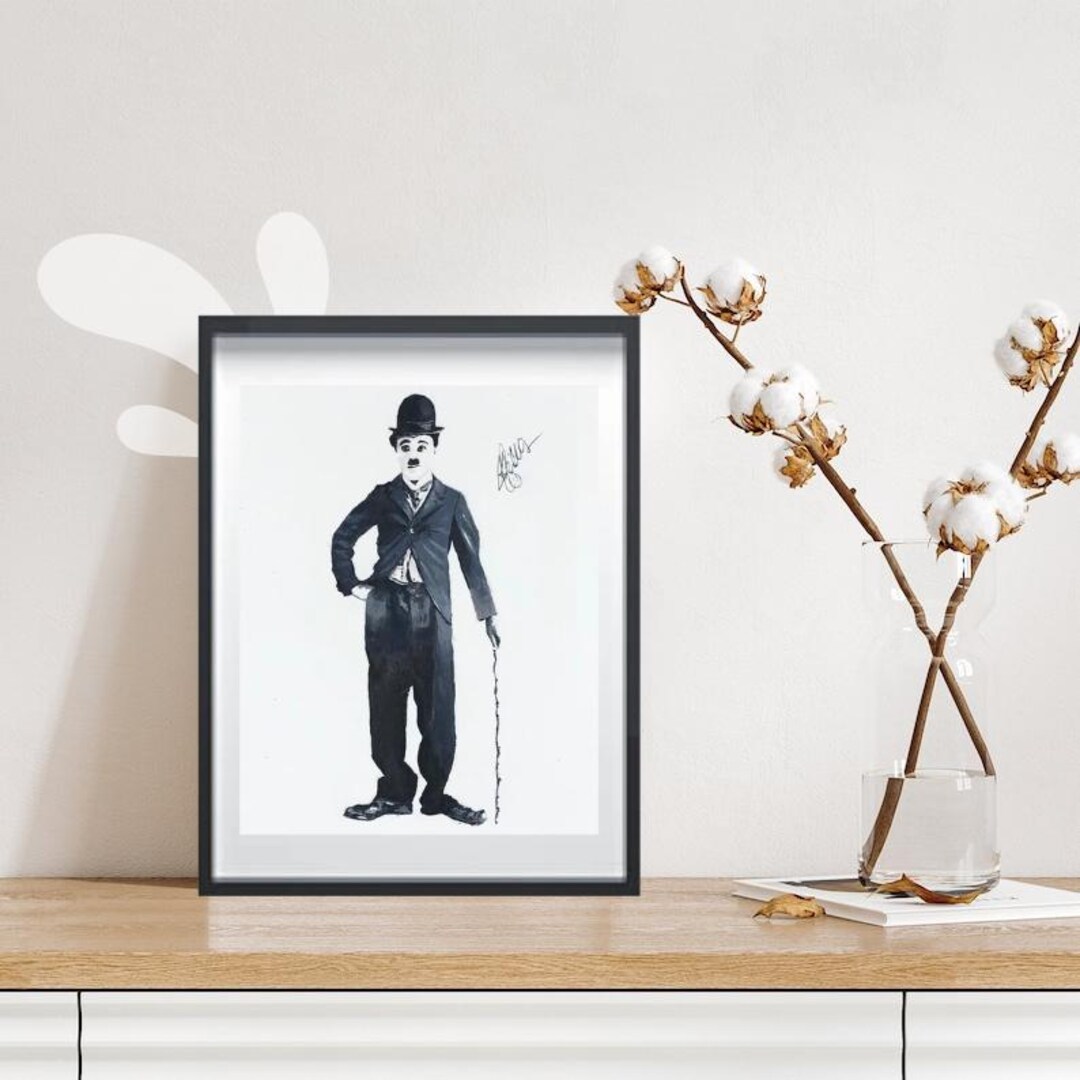Charlie Chaplin Standing Wall Art / Watercolor Print / Charlie Chaplin ...