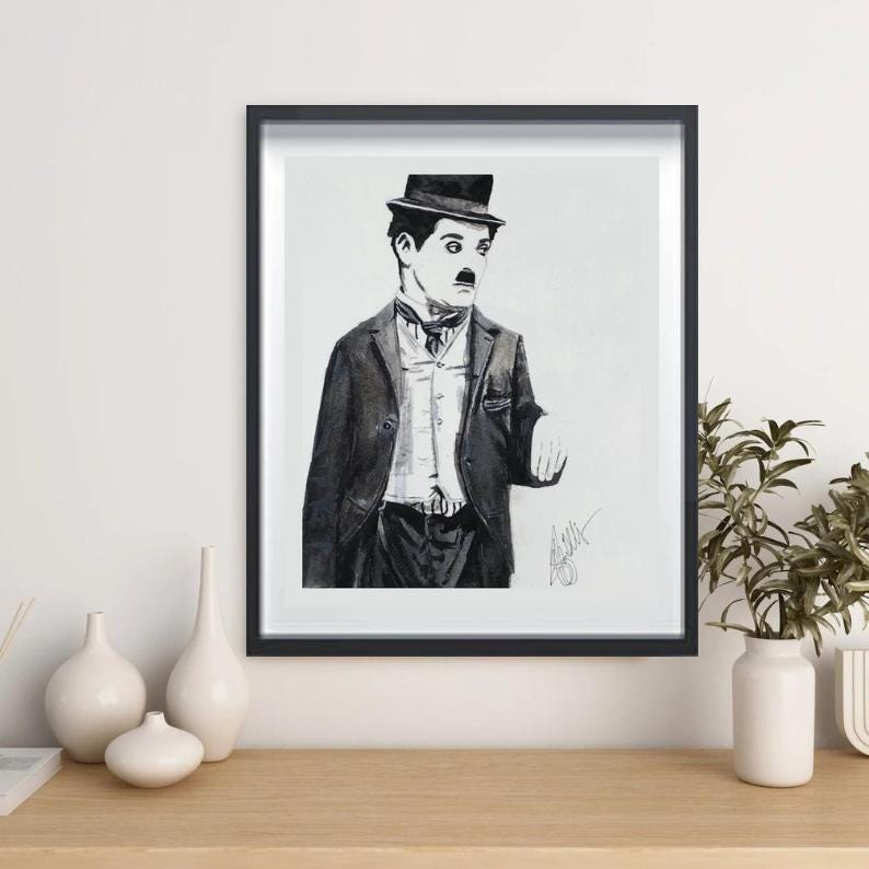 Charlie Chaplin Standing Portrait / Charlie Chaplin Vintage Vinyl ...