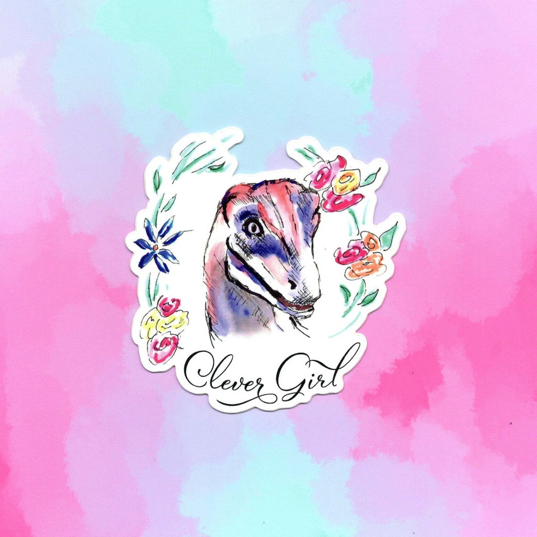 Clever Girl Sticker Jurassic Park Inspired Vinyl Sticker Etsy