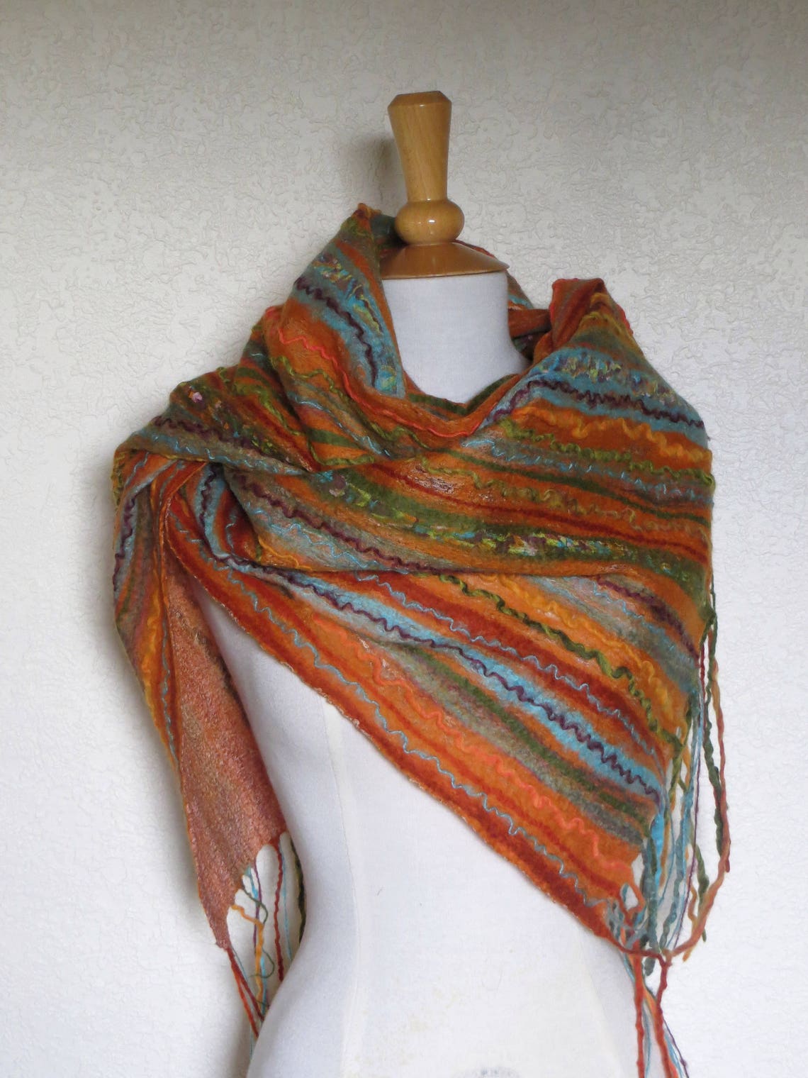 Blanket Scarf Felted Wrap Wool Scarf Wool Wrap Boho Chic Nuno - Etsy
