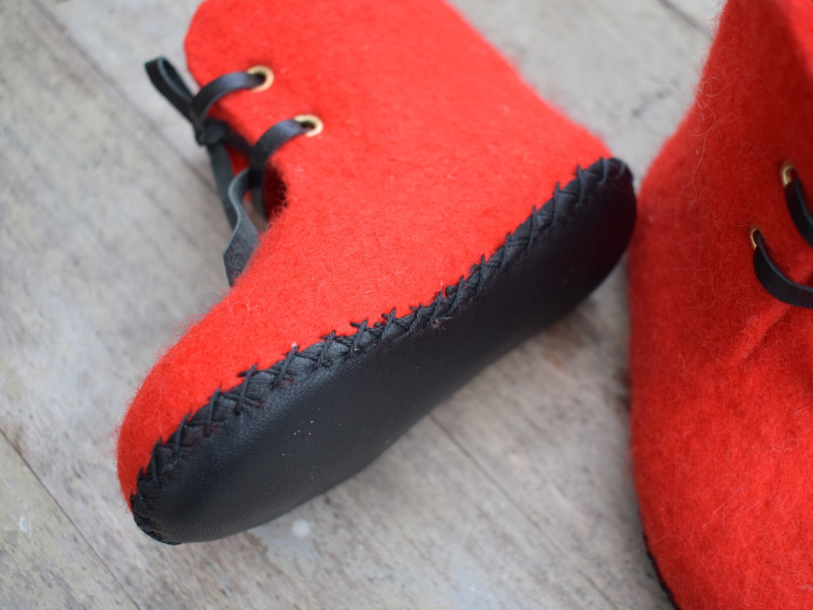 Felted Baby Shoes Leather Sole Newborn Booties, Baby Felt Shoes, Gift ...