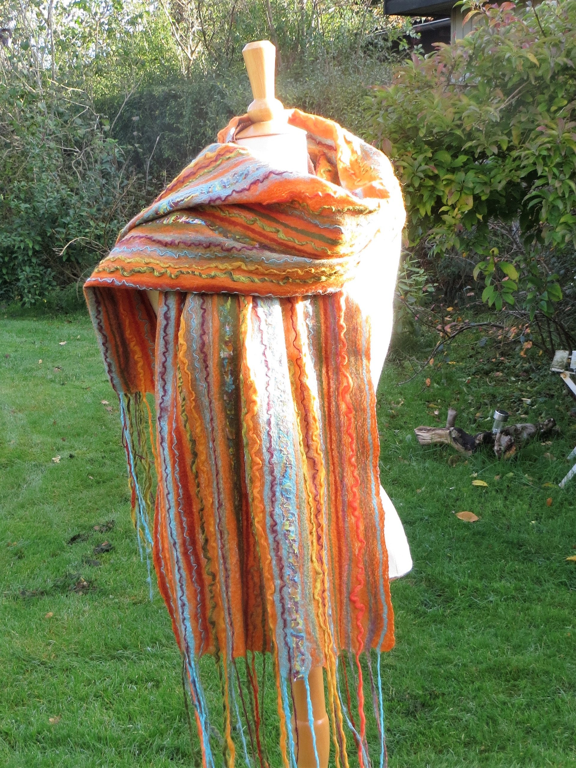Blanket Scarf Felted Wrap Wool Scarf Wool Wrap Boho Chic Nuno - Etsy