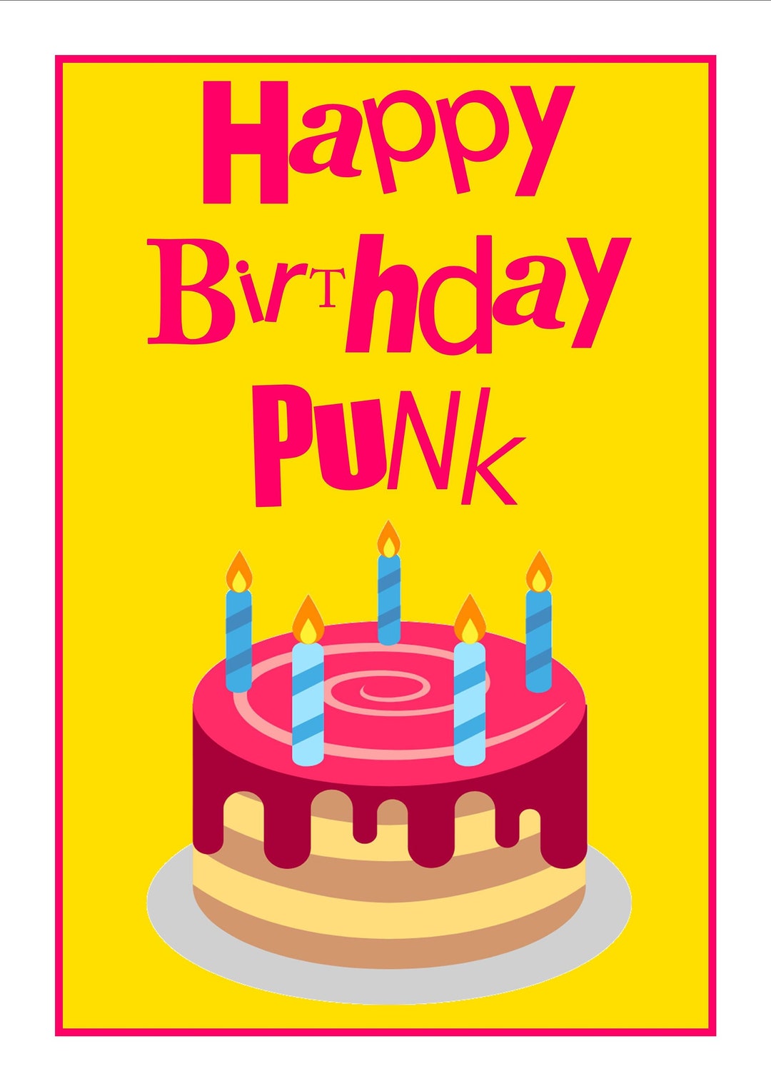 Happy Birthday PUNK Sex Pistols Punk Rock and Roll A5 Greeting Card ...