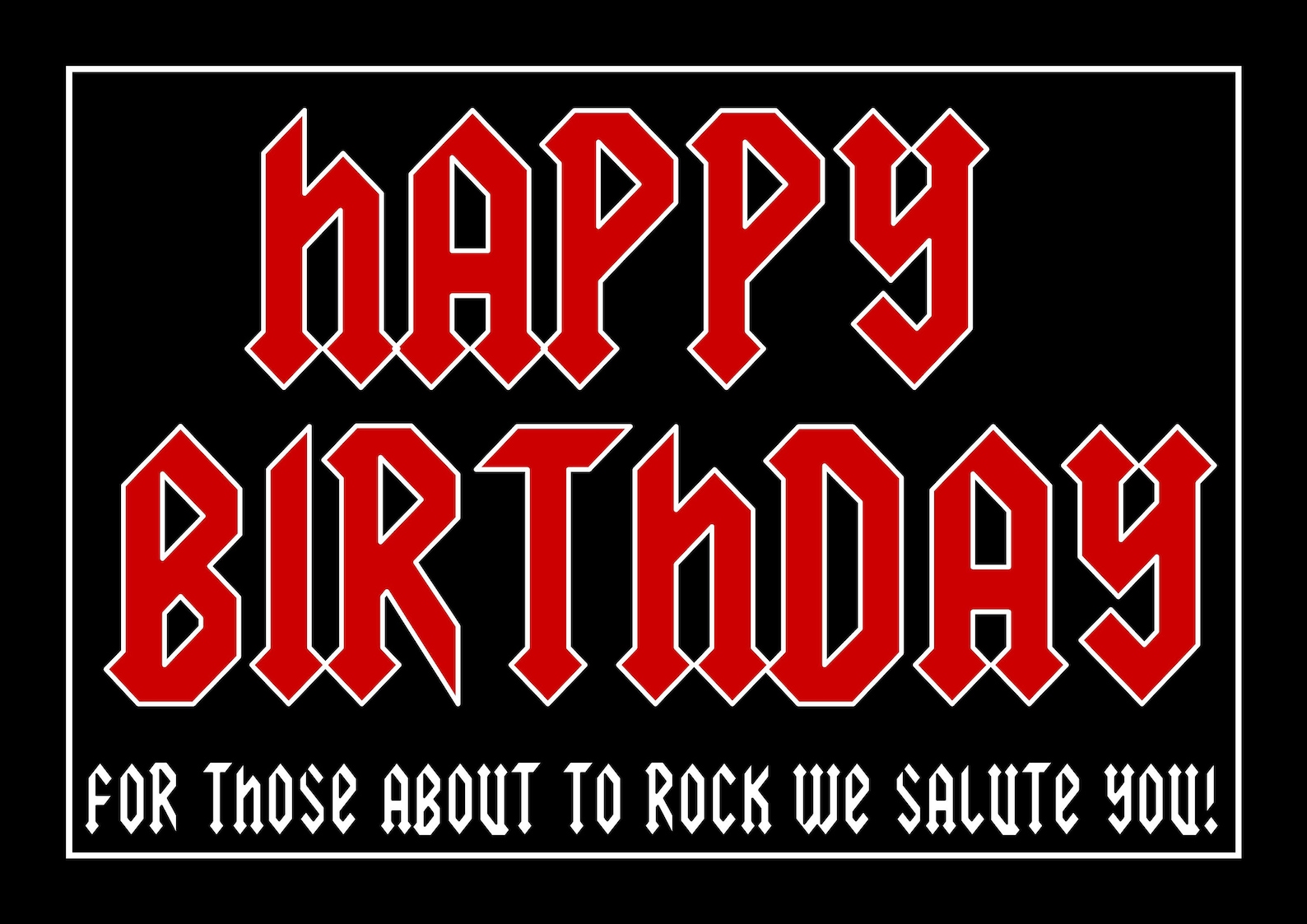 Heavy Metal /rock Happy Birthday for Those About to Rock A5 Greeting ...