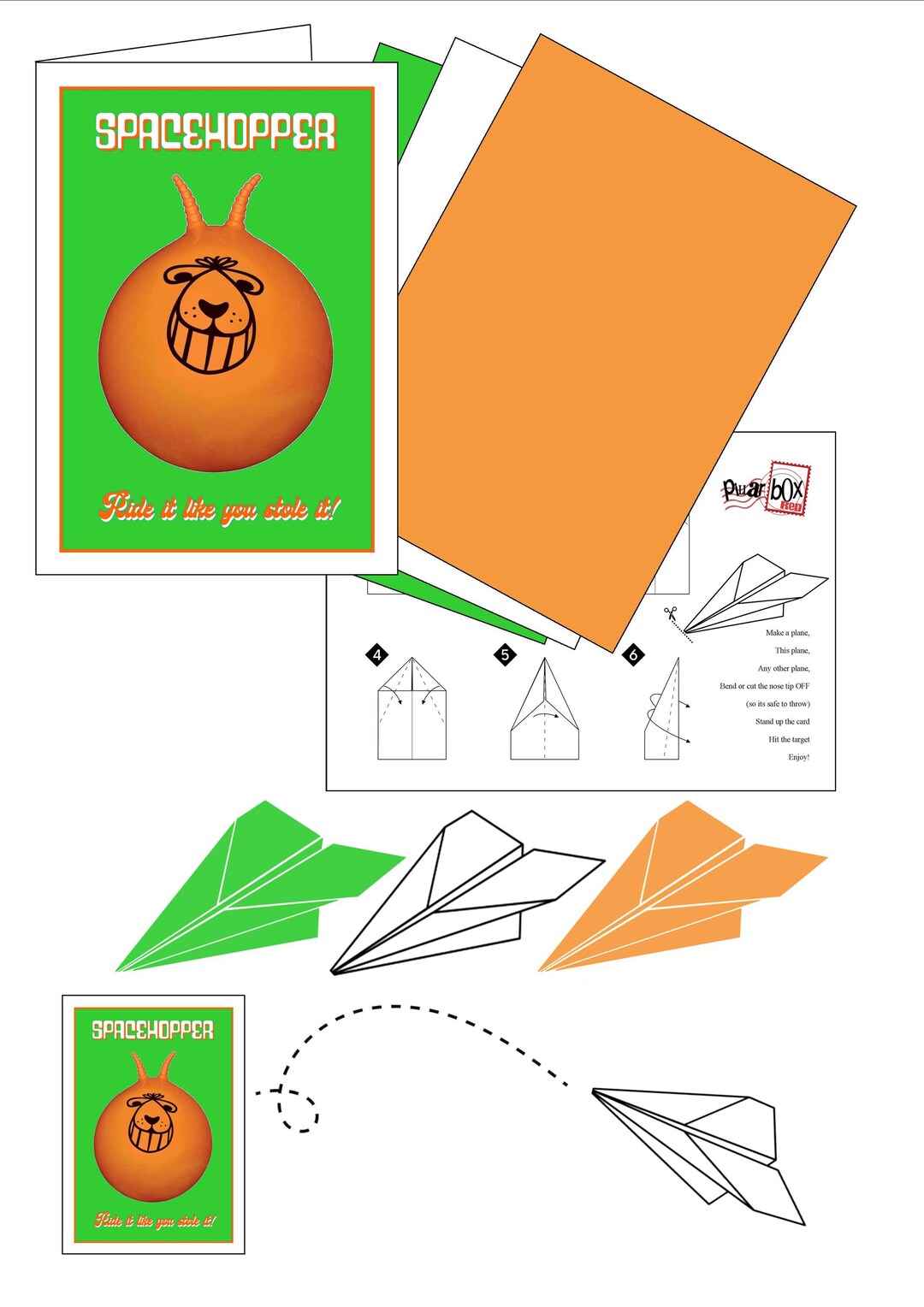 SPACE HOPPER Greeting Card Paper Planes Stocking Filler Christmas ...