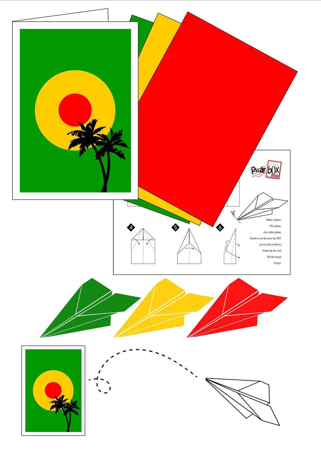 REGGAE SKA A5 Greeting Card Paper Planes Stocking Filler Christmas ...