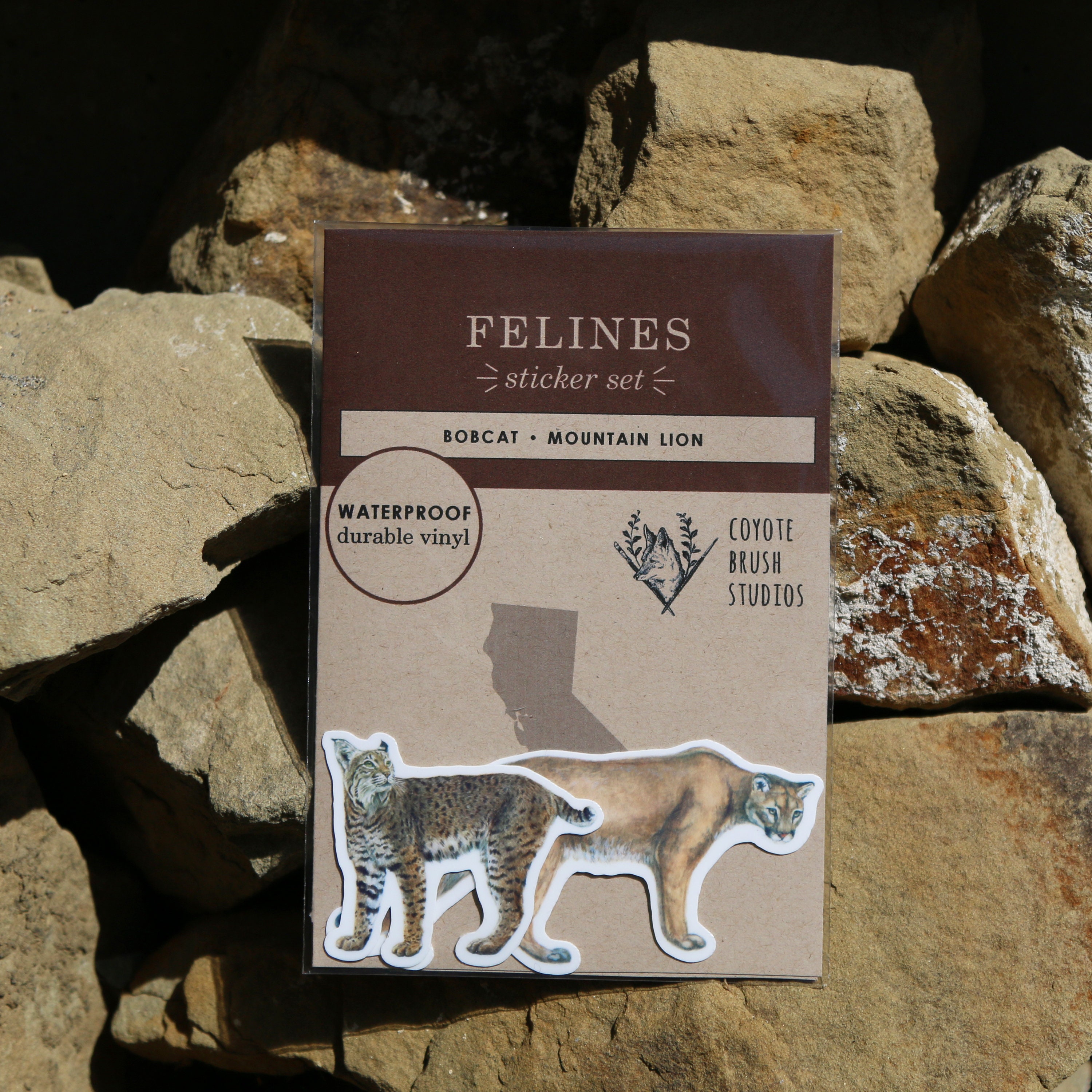 California Cats Sticker Set: Two Vinyl Stickers Bobcat - Etsy