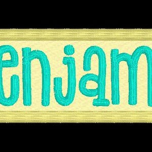 Rectangle Name Plate Applique - 5 SIZES - Instant Download Embroidery ...