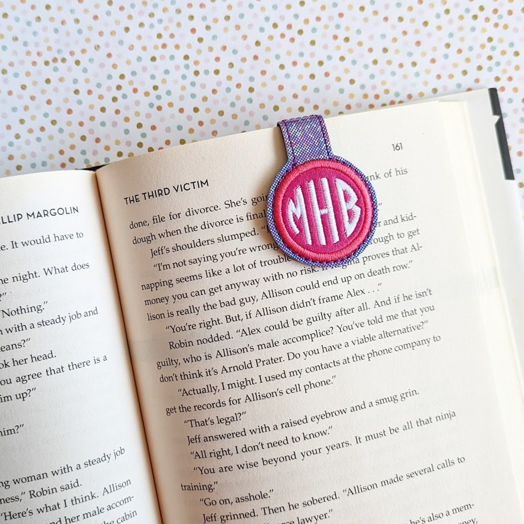 Mini Monogram Foldover Magnetic Bookmark - Instant Download Embroidery ...