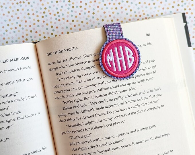 Mini Monogram Foldover Magnetic Bookmark - Instant Download Embroidery ...