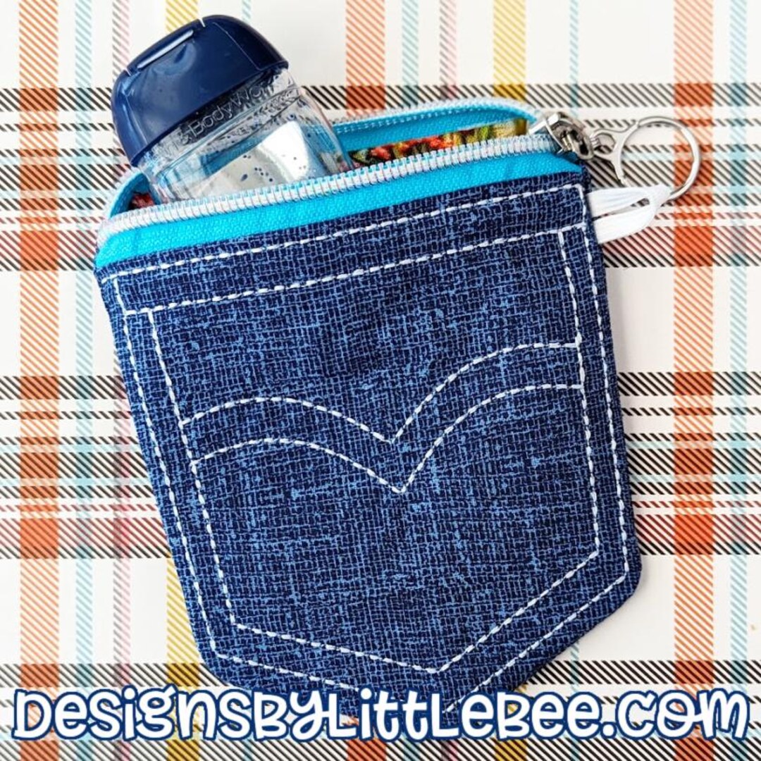 Denim Pocket Zipper Bag for Size 5 Zipper - 5 SIZES - Instant Download ...