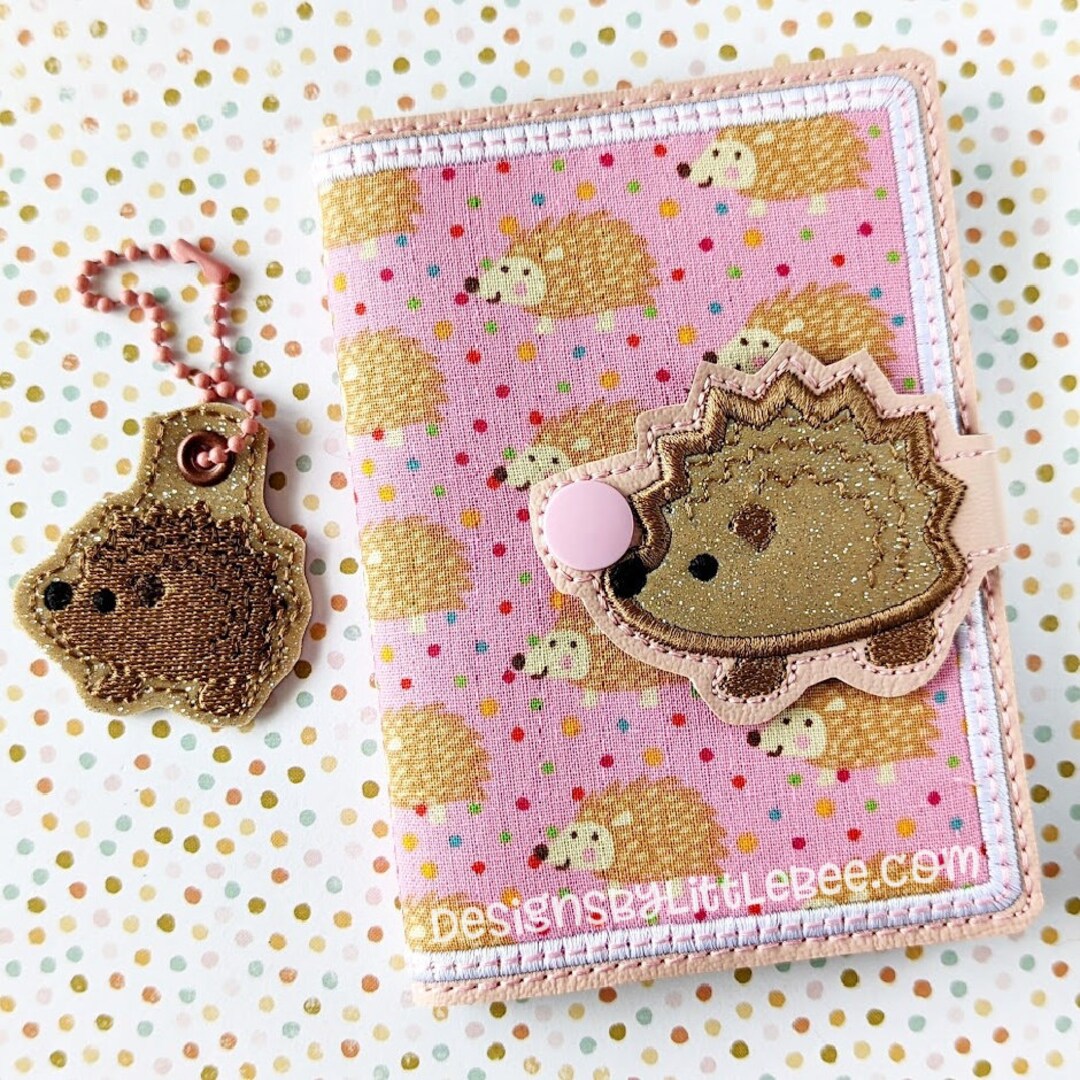 Hedgehog Mini Composition Book Snap Cover - BONUS CHARM Included ...