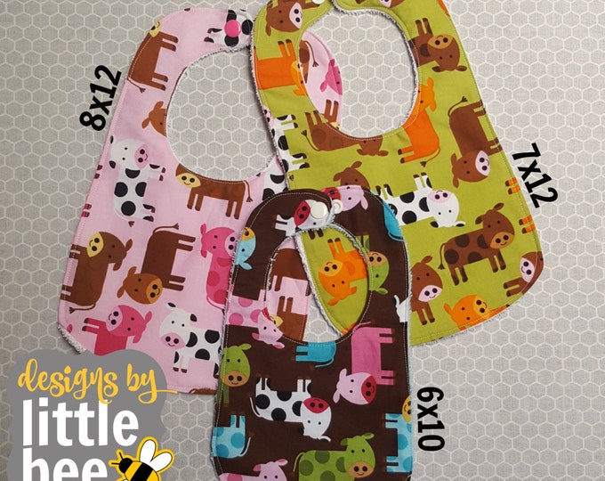 DIGITAL FILE for 3 Sizes Adorable Large ITH Hoop Baby Bibs Project ...