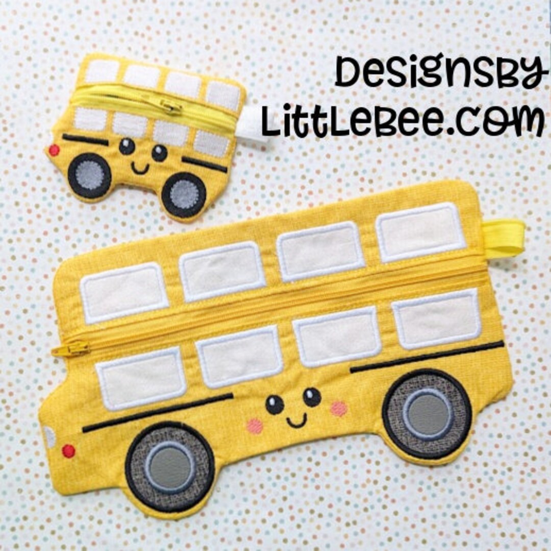 School Bus ITH Zipper Bag 4 SIZES Instant Download Embroidery Design - Etsy