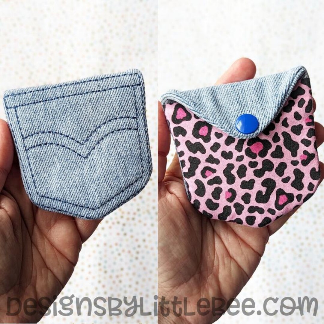 Denim Pocket Snap Bag Set - 3 SIZES - Instant Download Embroidery ...