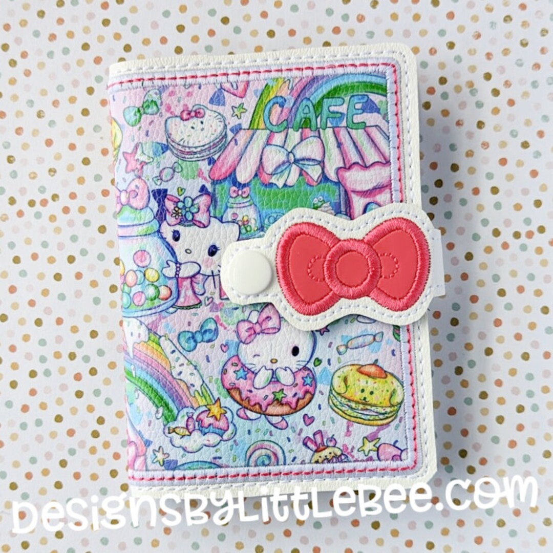 Bow Mini Composition Book Snap Cover Instant Download Embroidery Design ...