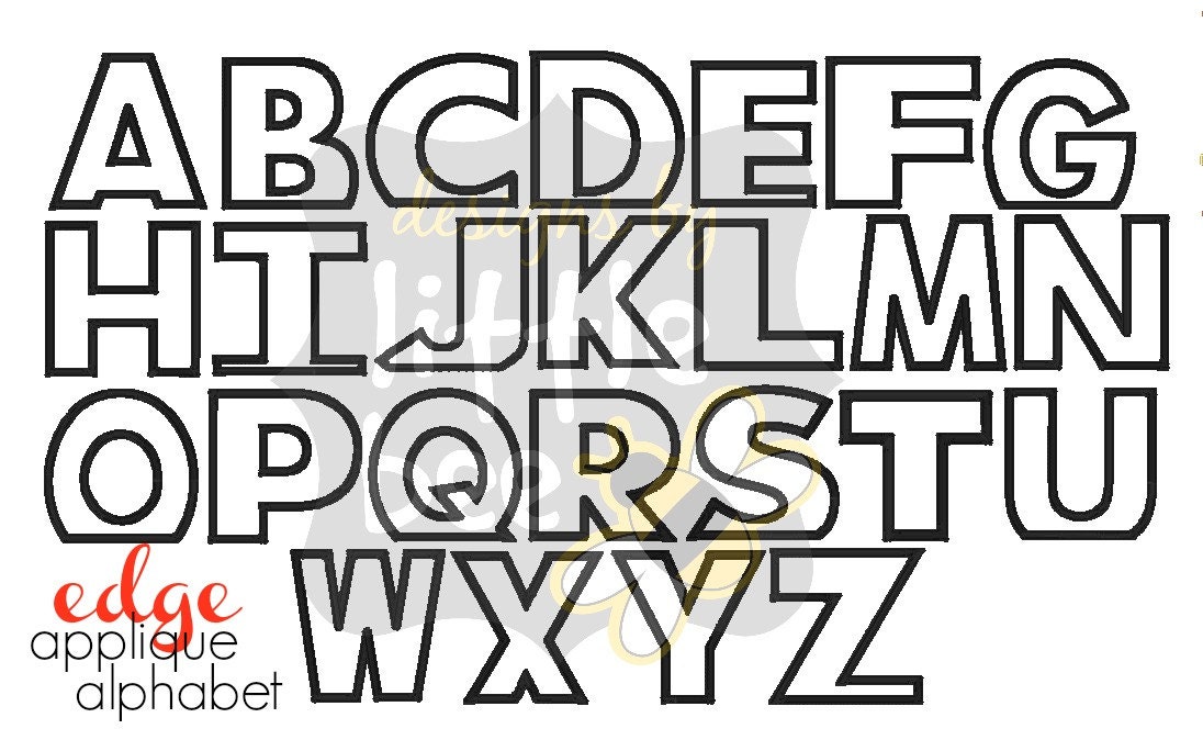 Edge Applique Alphabet for Hooded Towel or Pants Peeker Design - Etsy