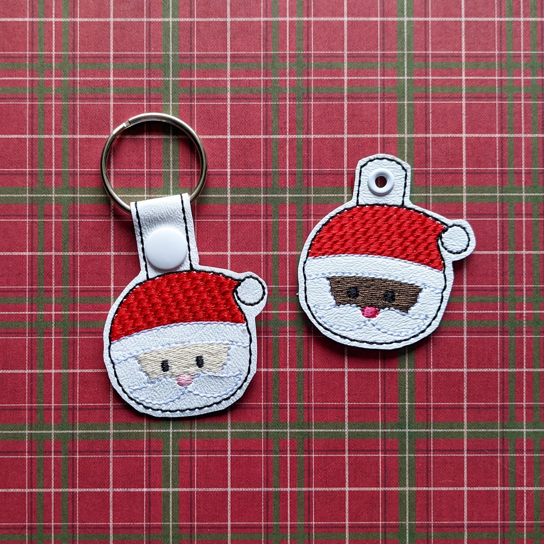 Santa Snap Tab & Eyelet Fob - Instant Download Embroidery Design - Etsy