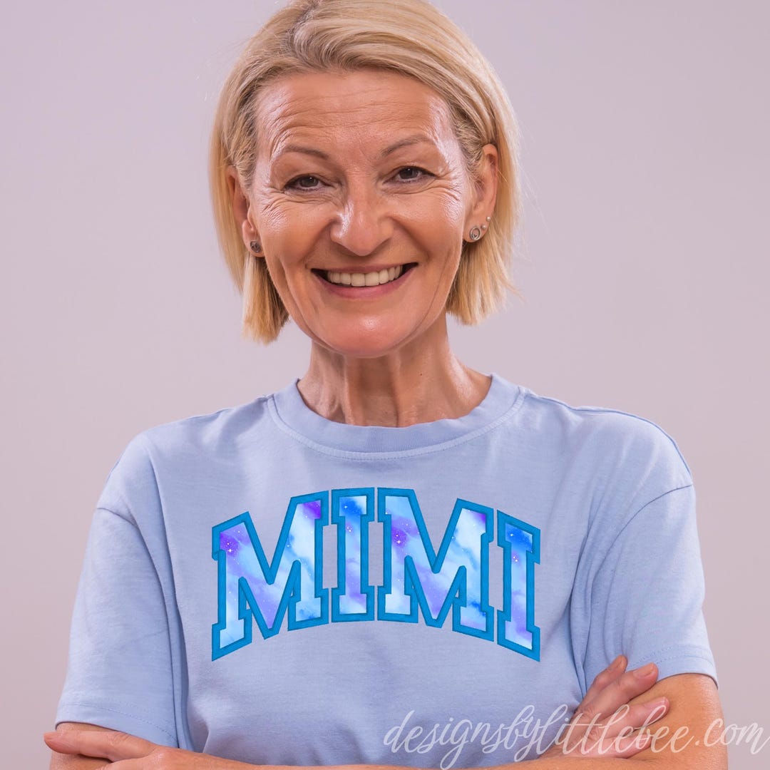 MIMI – Curved Applique - 5 SIZES - Instant Download Embroidery Design ...