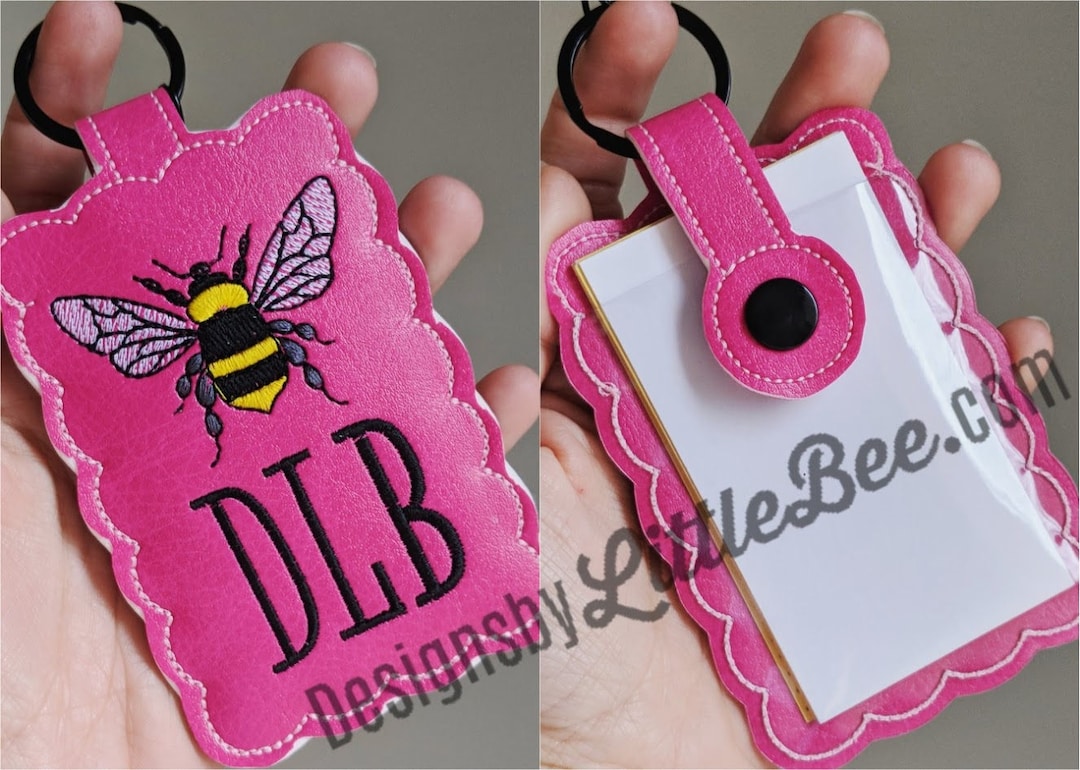 Digital File Scalloped ID / Card / Business Case ITH Machine Embroidery ...