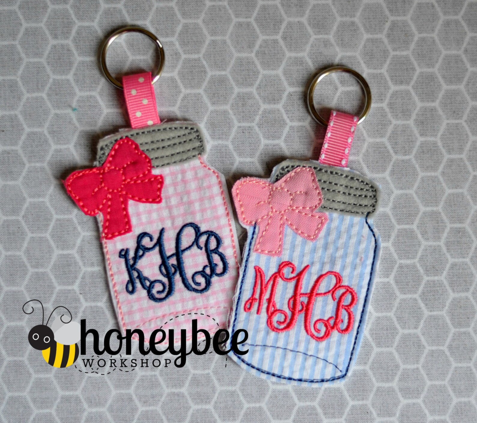 DIGITAL ITEM Mason Jar Key Fob AND Snap Tab Keychain Bow | Etsy