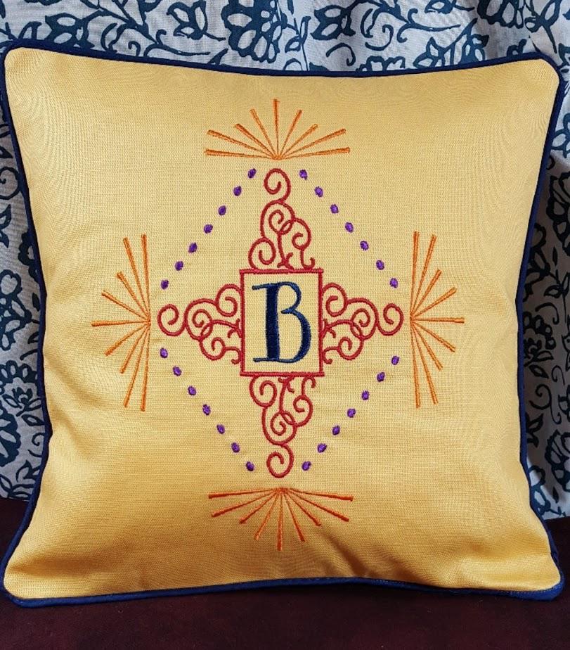 Ornamental Monogram – Font and Embellishments – Embroidery Font – .5″ 1 ...