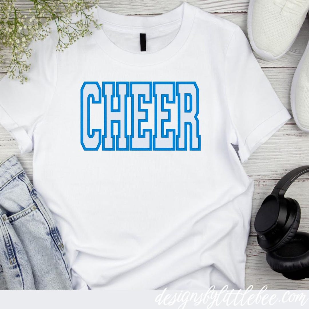 CHEER Applique - 5 SIZES - Instant Download Embroidery Design - Etsy