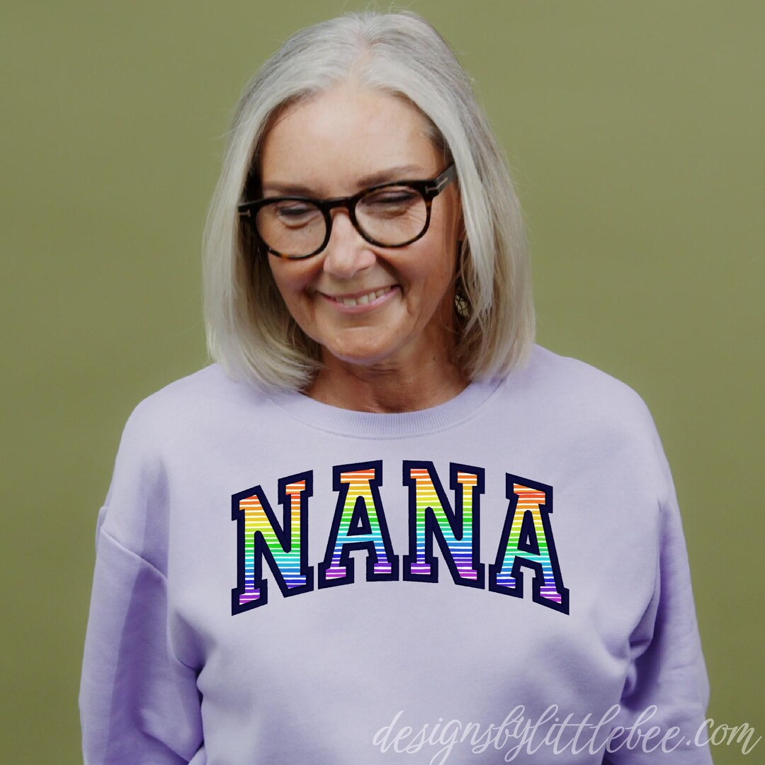 NANA – Curved Applique - 5 SIZES - Instant Download Embroidery Design ...