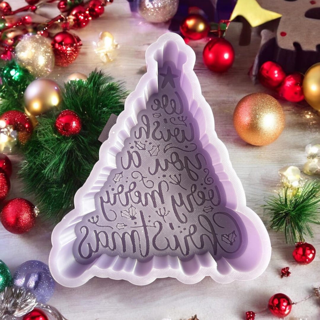 We Wish You A Very Merry Christmas Tree Silicone Mold - Etsy