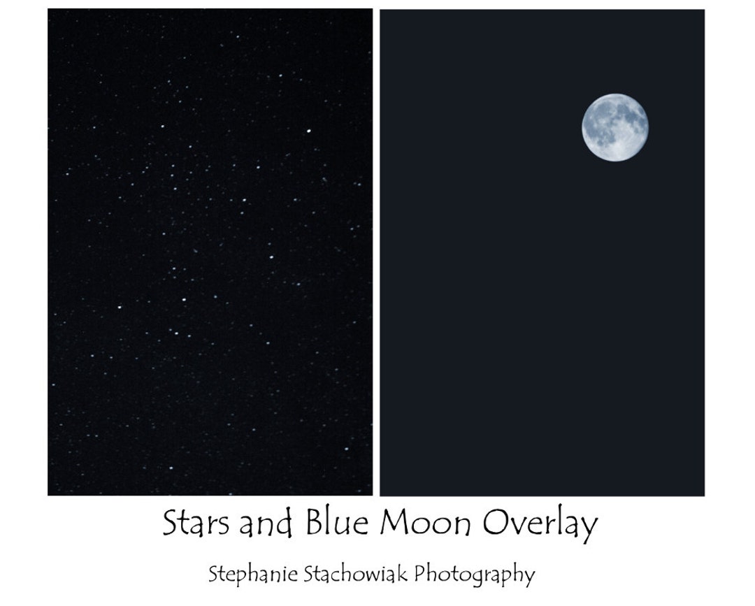 Moon Overlay, Stars Overlay, Blue Moon Overlay - Etsy