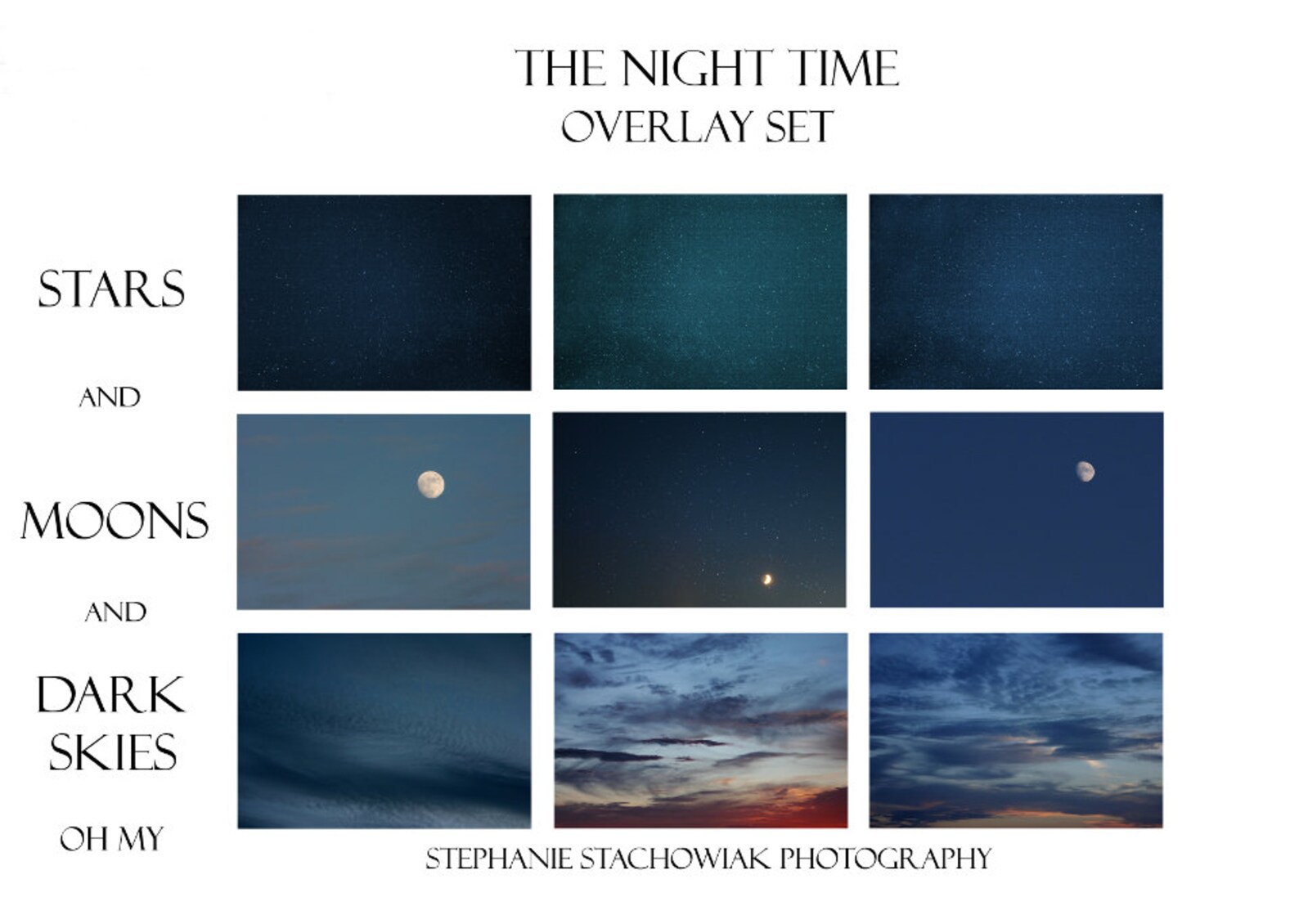 Sky Overlay, Moon Overlay, Stars Overlay, Night Time Overlays - Etsy