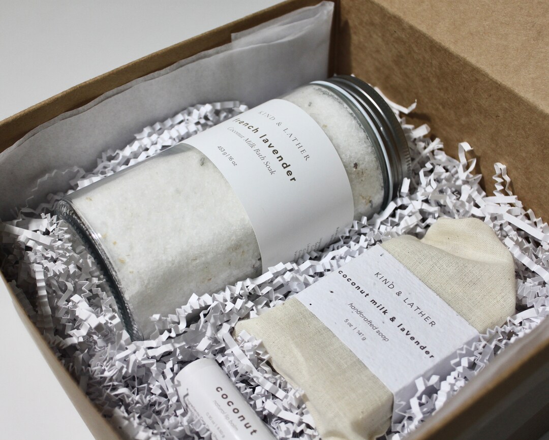 Coconut Lavender Gift Set Wellness Box Bath Gift Box Spa Box New Mom ...