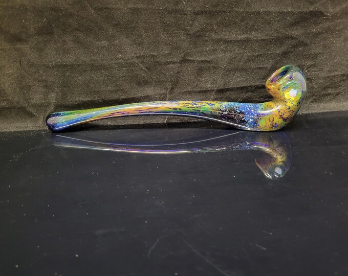 Gold and Silver Fumed Glass Gandalf Pipe With Opal Marble #2 - Etsy