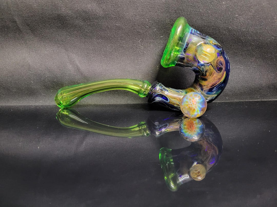 Multi Layered Galaxy Fume Glass Sherlock Pipe With Fume Marbles - Etsy