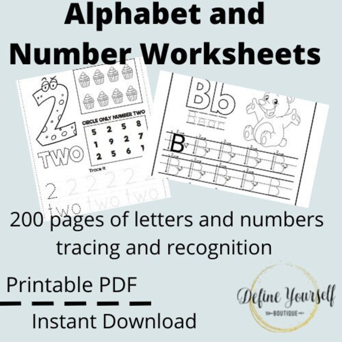 Handwriting Mega Bundle for Toddlers - Alphabet and Numbers- Instant ...