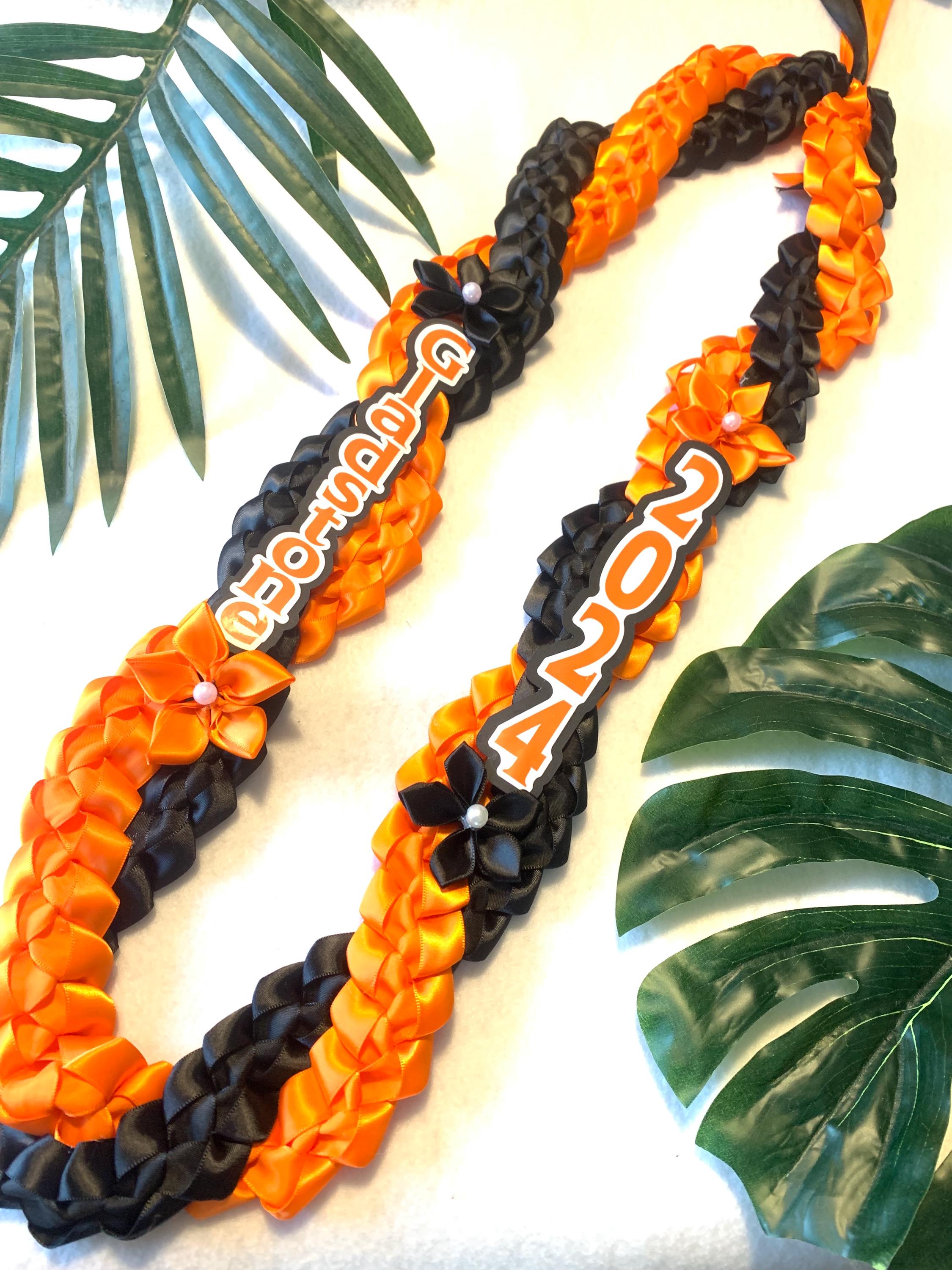 DOUBLE Strand Graduation Lei Any Colors Any Name Customize Grad Lei ...