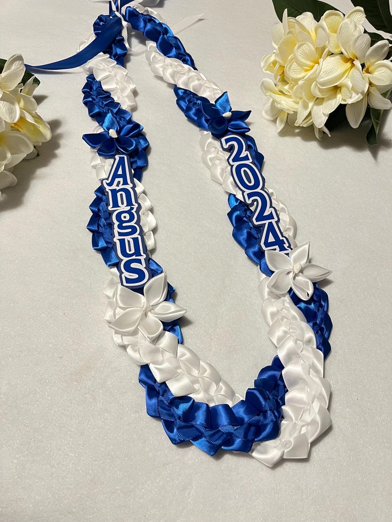DOUBLE Strand Graduation Lei Any Colors Any Name Customize Grad Lei ...