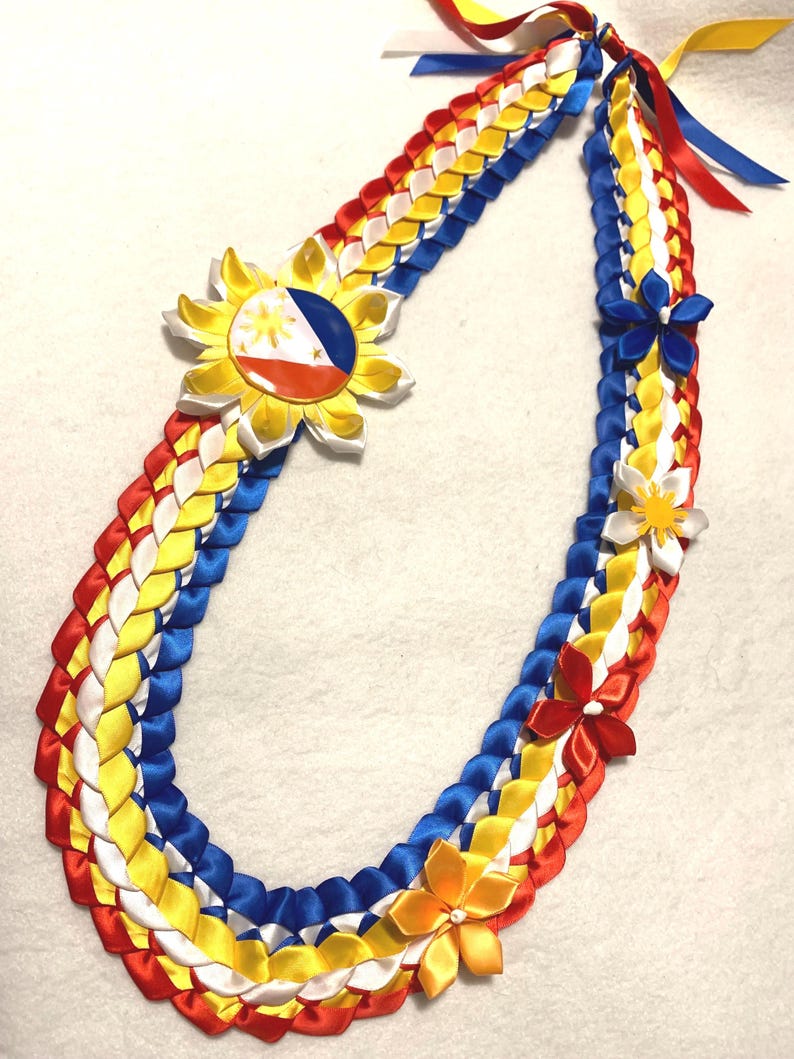 Philippines Grad Lei, Filipino Grad Lei, Filipino Flag Lei - Etsy